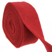Floristik24.ie Felt ribbon red 7.5cm 5m