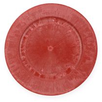Floristik24.ie Decorative plate red Ø 30cm-25414