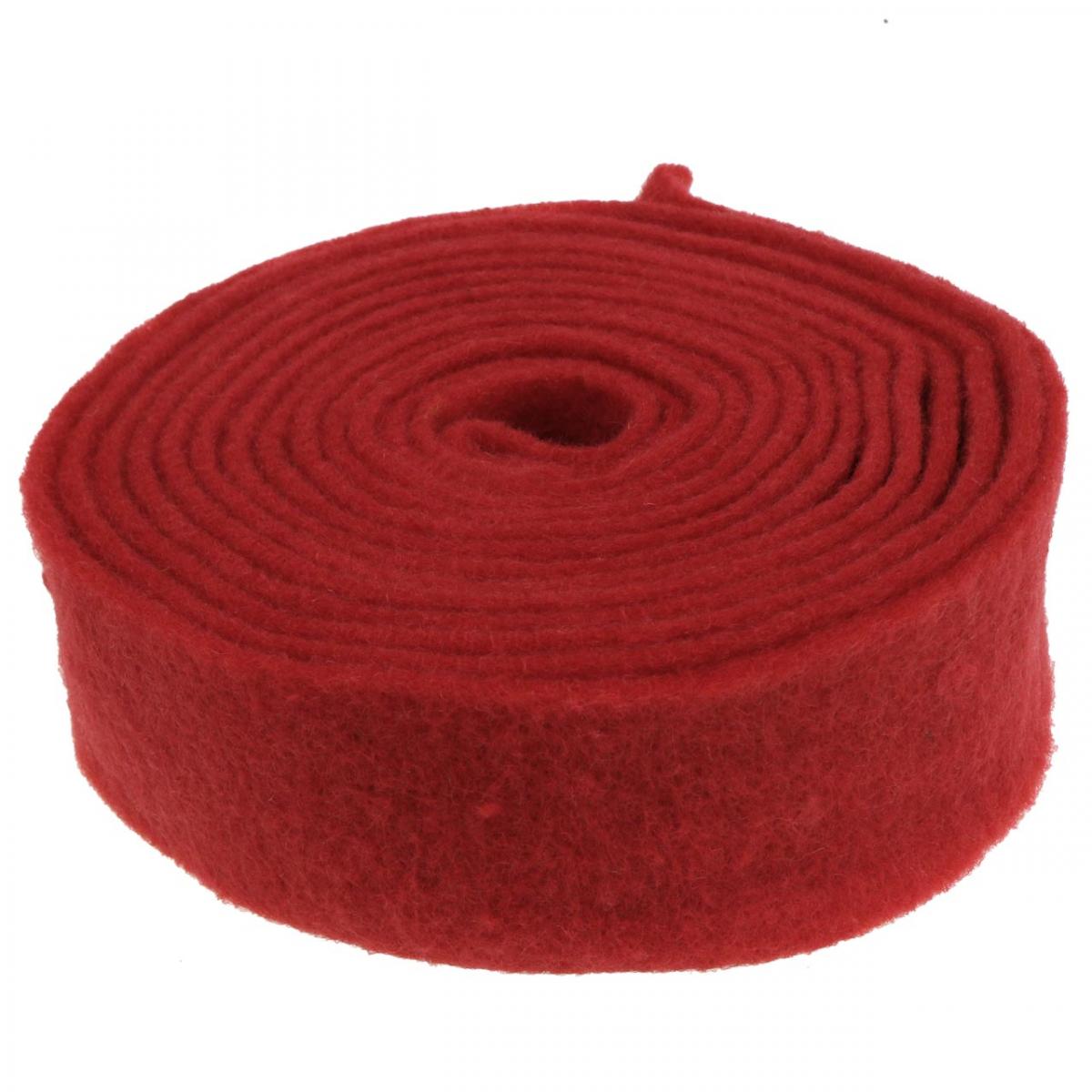 Floristik24.ie Felt ribbon red 7.5cm 5m
