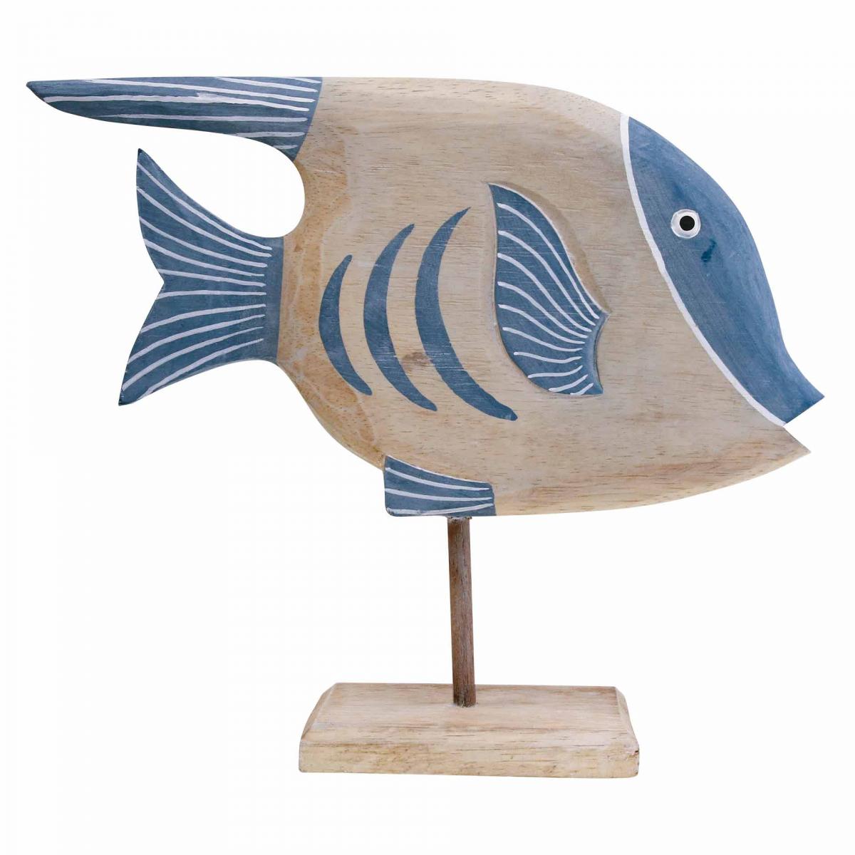 Floristik24.ie Wooden fish deco large, deco fish standing H30cm