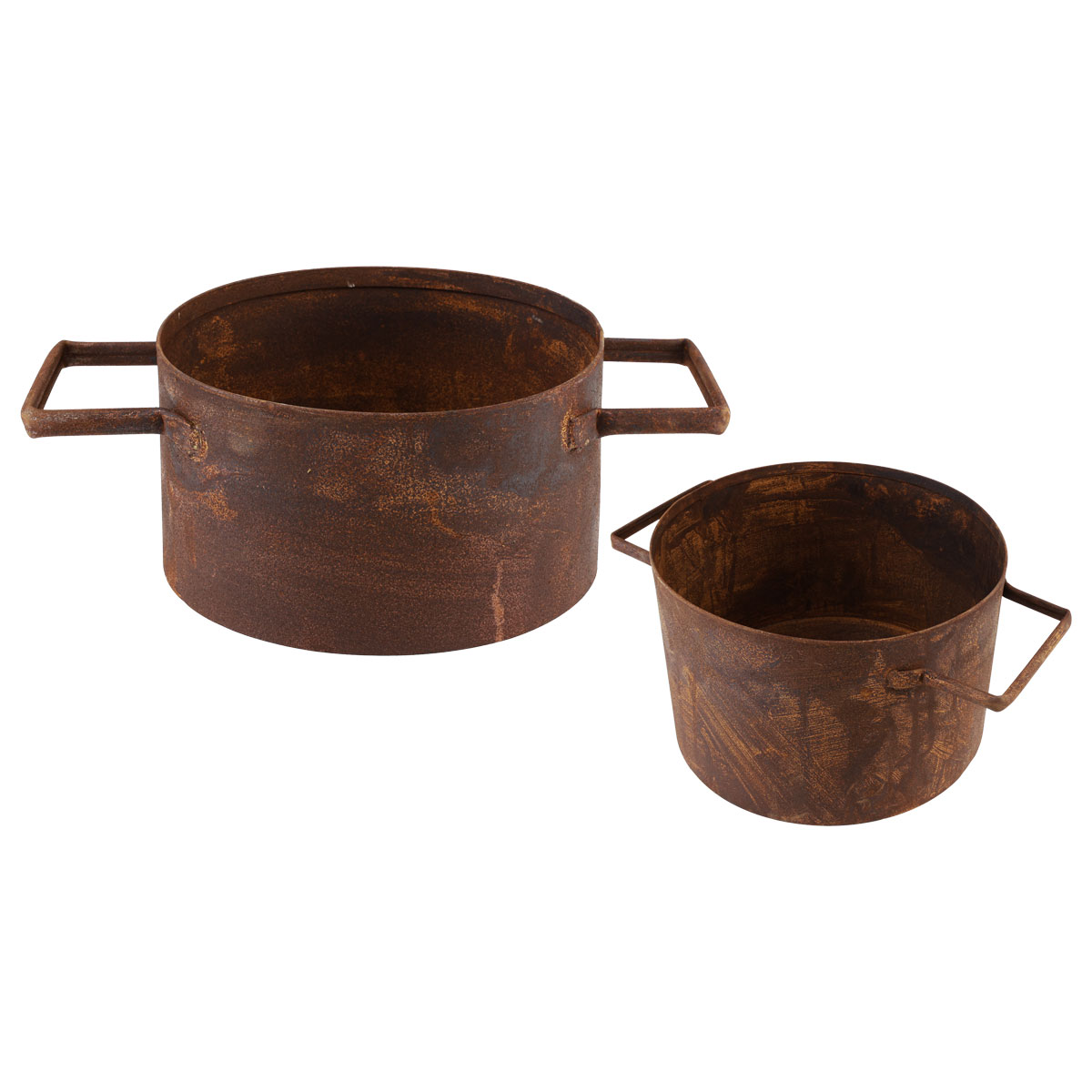 Floristik24.ie Planter rust metal plant pot Ø19.5cm/26cm set of 2