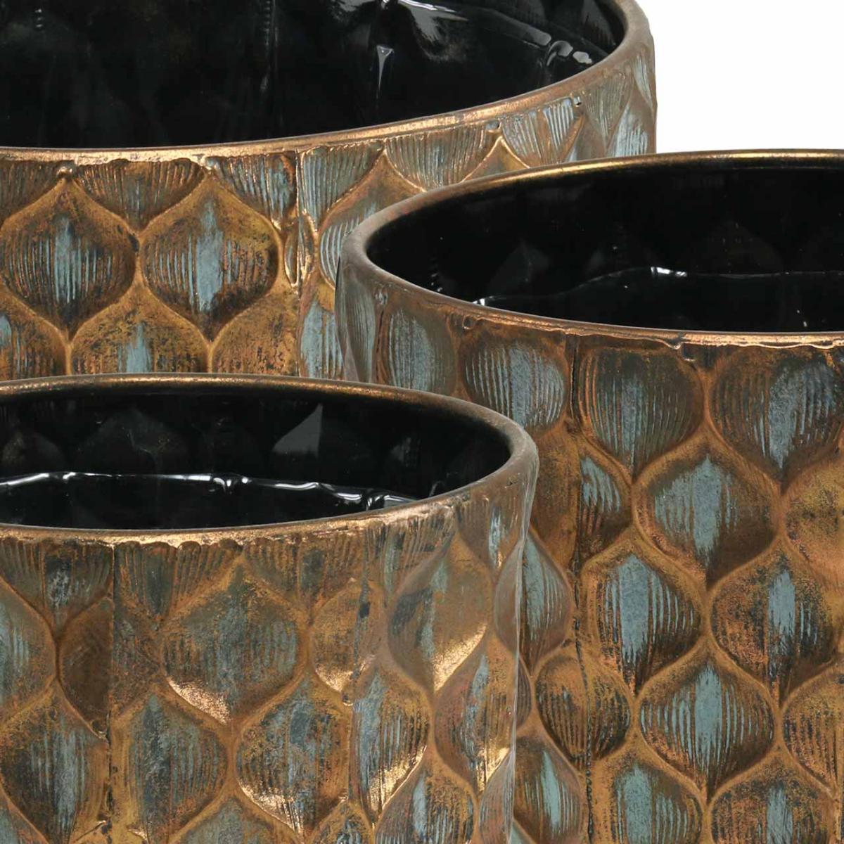 Floristik24.ie Vintage flower pot cachepot copper colored Ø22/28/35cm ...