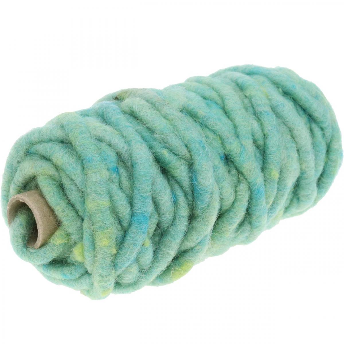 Floristik24.ie Felt cord with wire cord fleece green 20m-DPB00020-REST