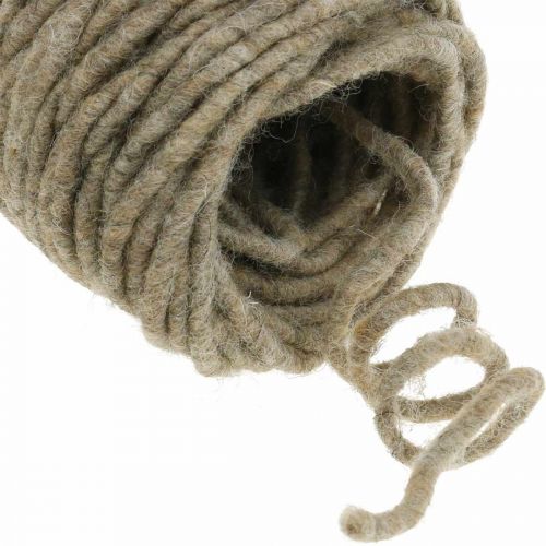 Floristik24.ie Felt cord wire brown wool cord 30m