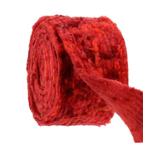 Floristik24.ie Felt ribbon "Happy" red 15cm 5m
