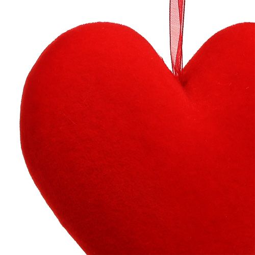 Floristik24.ie Hearts flocked 15cm red 4pcs
