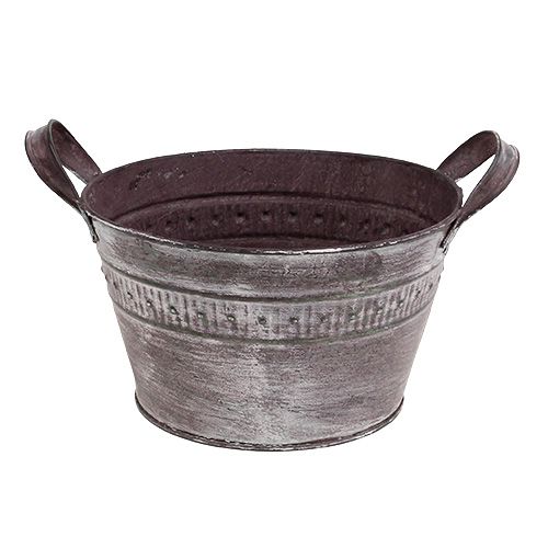 Floristik24.ie Zinc bowl Ø18.5cm H10.5cm washed purple